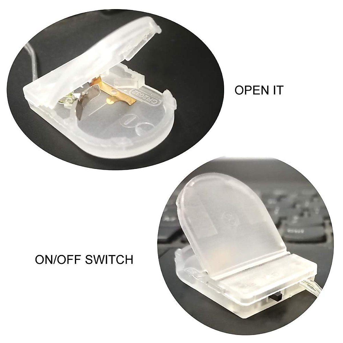 LampVPath (Pack of 4 cr2032 Battery Holder Coin Cell Holder, CR2032 Battery Holder with Switch, 1 x 3V CR2032 Button Coin Cell Battery Holder with Leads On Off Switch
