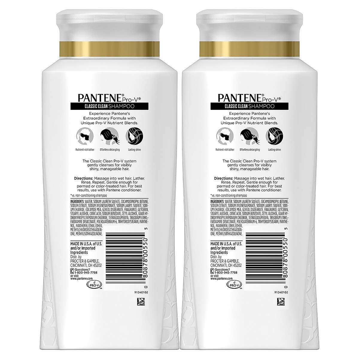 Pantene, Shampoo, Pro-V Classic Clean, 25.4 fl oz, Twin Pack