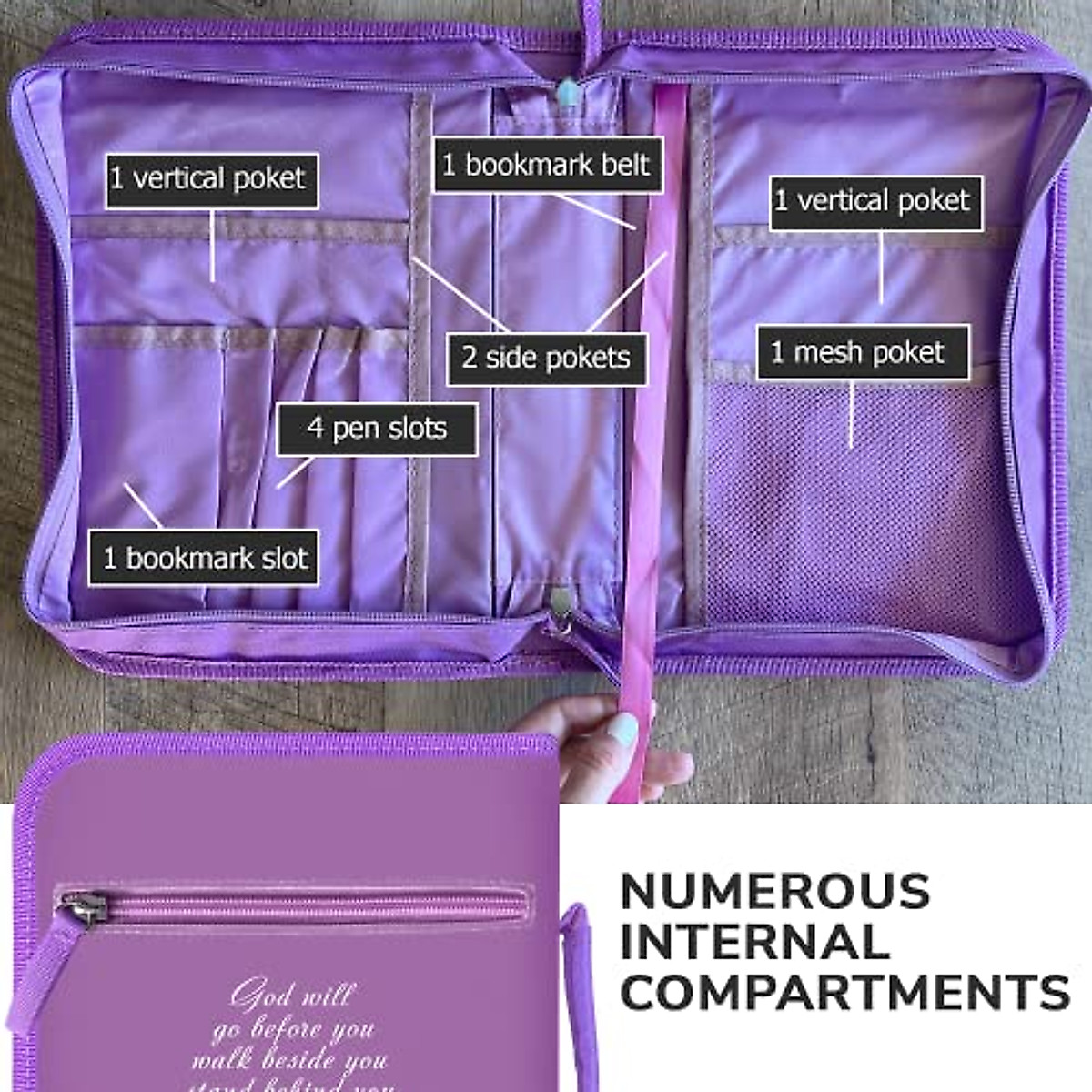 Set of 2 Bible Cover Cases for Men and Women Large & Medium Sizes by DEHITE