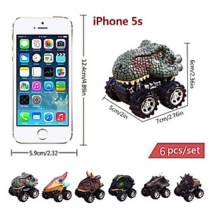 GZCY Christmas Gifts Toys for 2-9 Year Old Boys, Pull Back Dinosour Cars for Boys Birthday Present Toy Car for Kids Age 2-9 Push & Pull Toys for Toddlers Infant （6 packs)