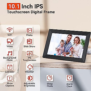 Apofial 2 Pack Digital Picture Frame 10.1 Inch WiFi Digital Photo Frame 1280 * 800 HD IPS Touch Screen Smart Cloud Photo Frame, Auto-Rotate, Share Photos and Videos Instantly via Email or App