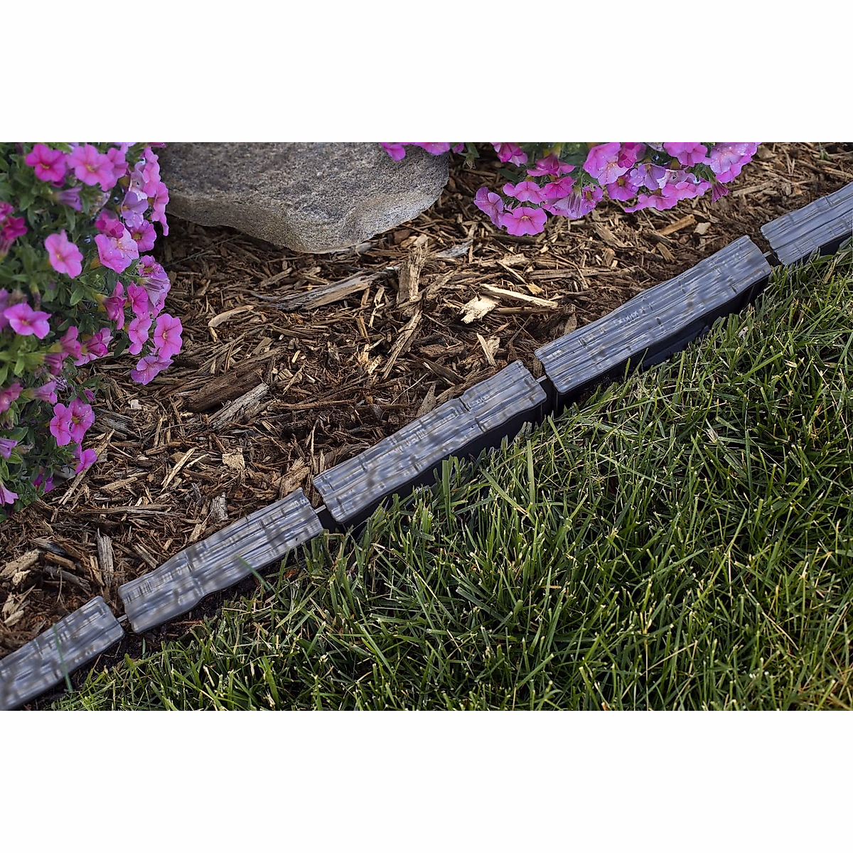 Master Mark Dig-Free Poundable Edging, Poundable Decorative Stone Landscape Edging 5.25 in. x 36 in. (Warmstone)