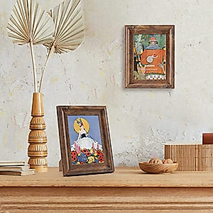 Amazon Brand – Pinzon 2 Pack Picture Frames 5x7, Rustic Distressed Photo Frame for Wall Hanging or Tabletop Display, Brown (Set of 2)