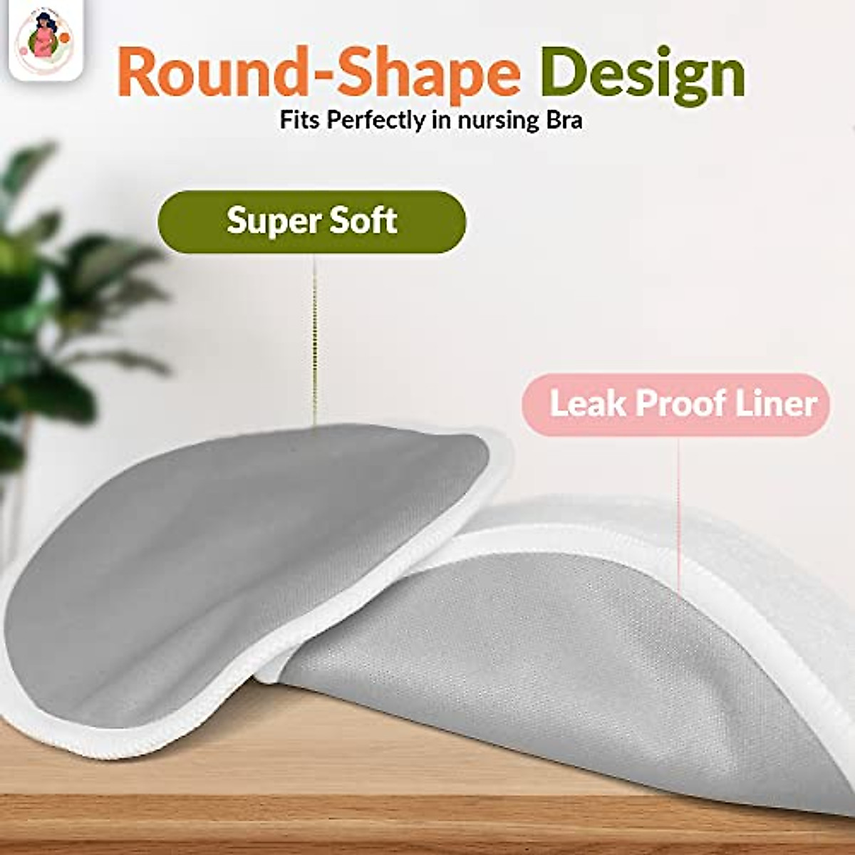 365 Mommy Nursing Pads for Breastfeeding Mothers Organic-Comfortable-Uniquely Crafted Washable Pads Super Absorbent Breastfeeding Pads Leak Proof Organic Bamboo (Gray)