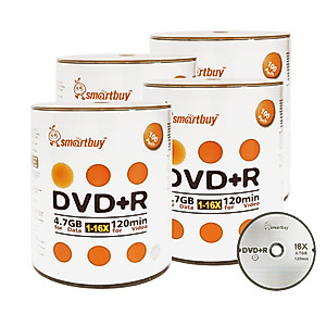 Smart Buy 400 Pack DVD+R 4.7gb 16x Logo Blank Data Video Movie Recordable Disc, 400 Disc 400pk