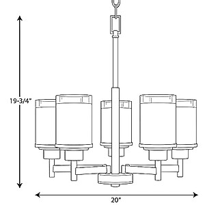 Progress Lighting P4459-09 Alexa Chandeliers, 20-Inch Diameter x 19-13/16-Inch Height, Nickel