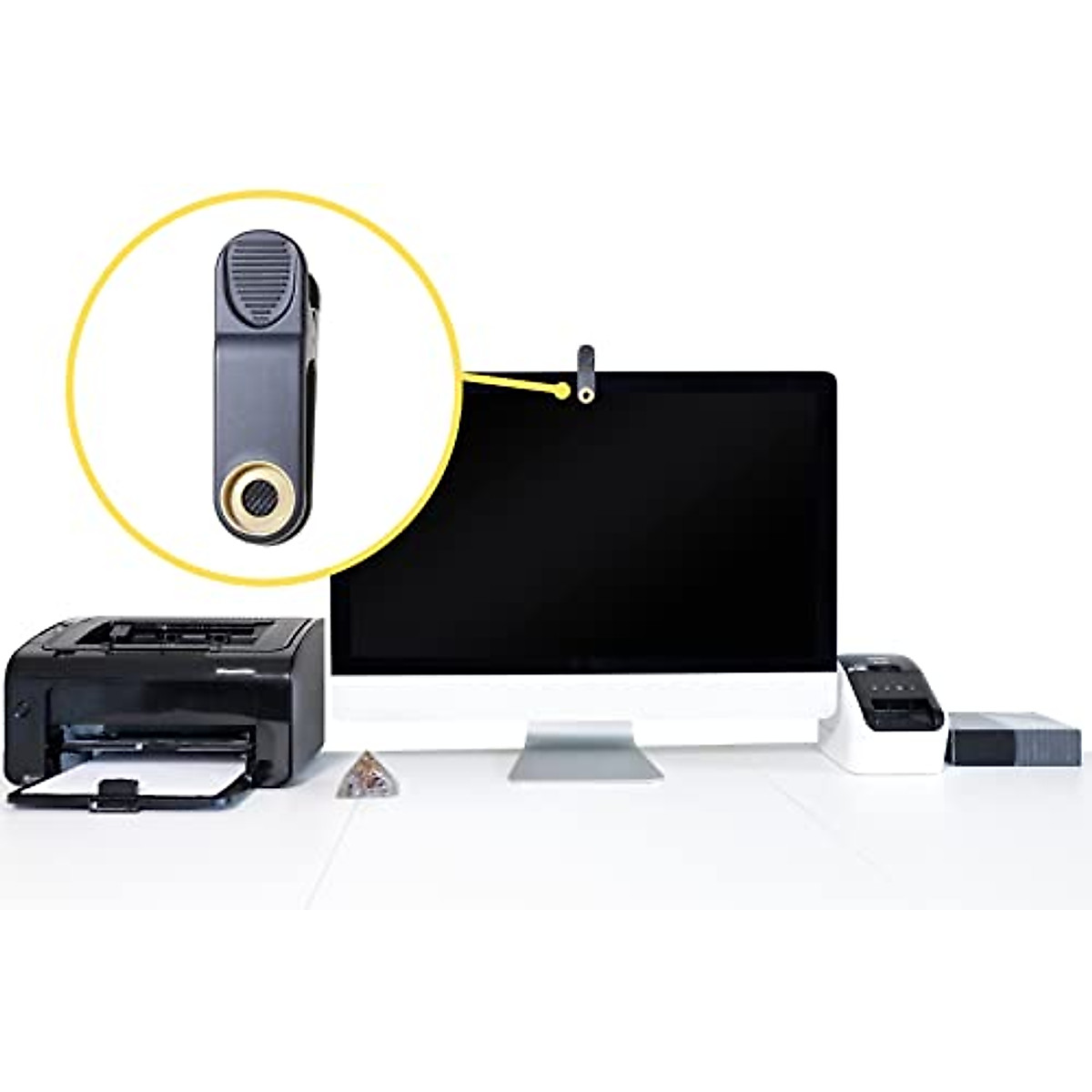 Barrier Tools iMac Camera Cover | Clip On Webcam Cover | Easy To Use Camera Blocker | Opens Wide | Fits Most Computer Webcams - Black