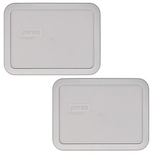 Pyrex 7210-PC Jet Gray Plastic Rectangle Replacement Storage Lid, Made in USA - 2 Pack