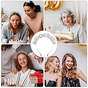 Vin Beauty Headband, Birthday Queen for Women Rhinestones, One Size Fits Most, Silver, 559295 2 WCfQUZ6TN