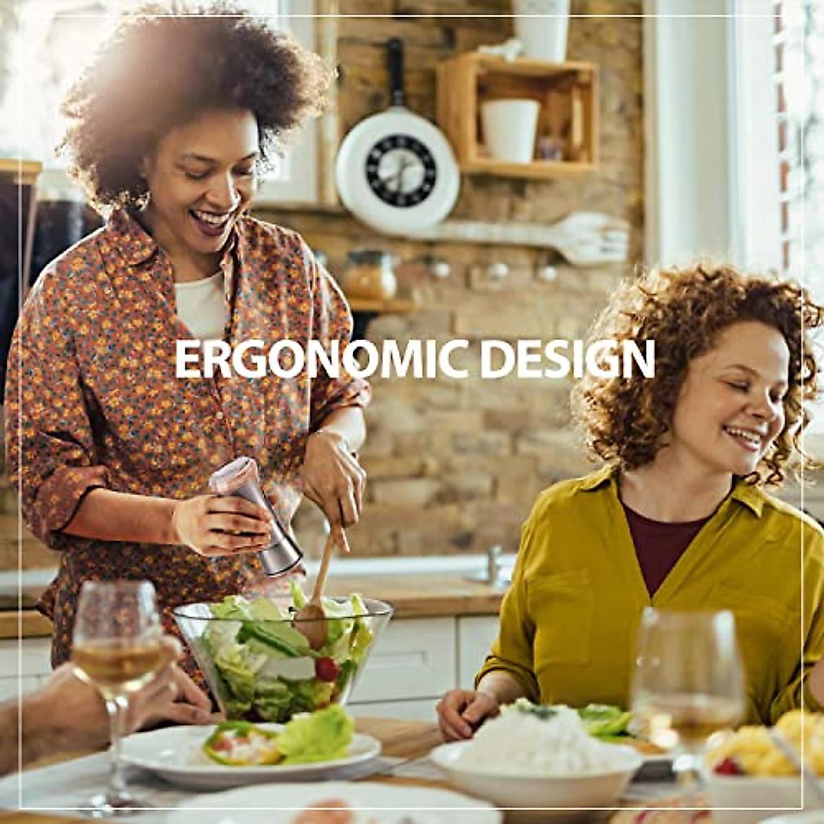 Salt and Pepper Shakers by Aelga - Salt Shaker with Adjustable Pour Holes -Salt and Pepper Set for Himalayan, Kosher and Sea Salts