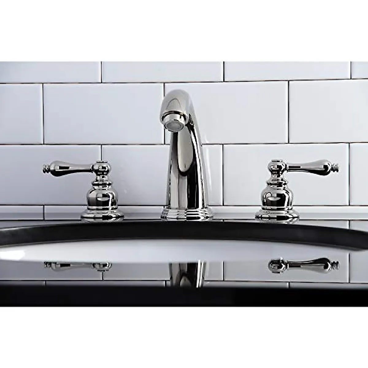 Kingston Brass KB986ALPN Victorian Widespread Bathroom Faucet, 6 x 5.25 x 2.5, Polished Nickel