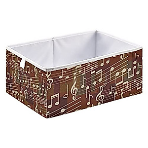 Endless Music Note Storage Basket Storage Bin Rectangular Collapsible Nursery Baskets Toy Storage Box Organizer for Laundry Room Balcony