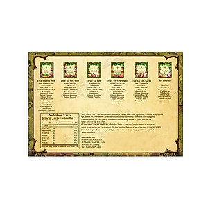 Buddha's Herbs Herbal Fruit Tea Sampler, Caffeine-Free Flavored Herbal Tea, Immune Support, 6 Exotic Blends of Organic Herbs, Perfect for Christmas and New Year Gifts, 60 Count Decaffeinated Tea Bags