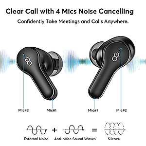 Losei Bluetooth Headphones, 4-Mics Call Noise Canceling Wireless Earbuds, 30 Hours IPX7 Waterproof Earphones, TWS in Ear Headset with Power Display & Wireless Charging Case for Sports/Music