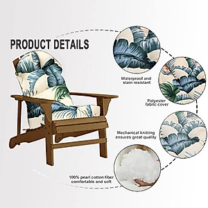 Srutirbo Rocking Chair Cushion, High Back Patio Cushions 44x19 inch, Waterproof Indoor/Outdoor Furniture Chair Cushions Pads with Straps, Seasonal All Weather Replacement (Leaf)