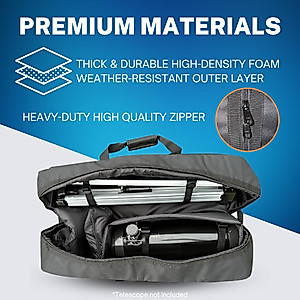 OBENBERG Professional 30" Telescope Bag: High-Density Foam Travel Universal Carrying Case for Celestron, Meade, Orion & Vixen with Shoulder Strap & Accessories, Perfect for Astronomy & Photography