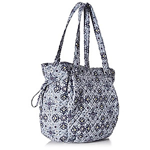 Vera Bradley Women's Cotton Glenna Satchel Purse, Plaza Tile - Recycled Cotton, One Size