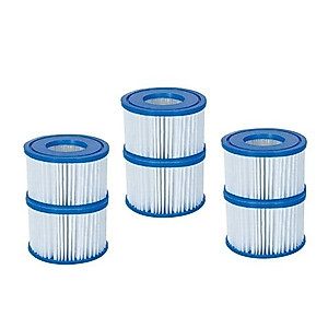 Bestway 6 Pack Coleman Type VI Spa Filter Cartridge for Lay-Z-Spa