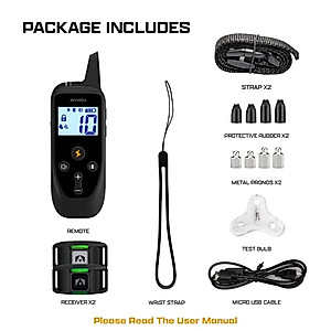 INVIROX Dog Shock Collar for Large Dog X2 [2024 Edition] 123 Levels Dog Training Collar 1100yd Range, 100% Waterproof, Rechargeable Electric Dog Collars for Medium Dogs, E Collar for Large Dogs