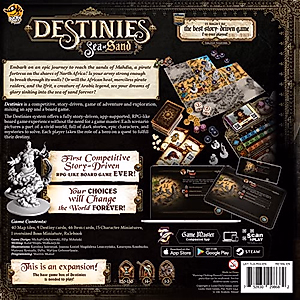 Destinies Sea of Sand Board Game Expansion - Immersive Storytelling and Adventure for Tabletop Enthusiasts, Ages 14+, 1-3 Players, 120-150 Minute Playtime, Made by Lucky Duck Games