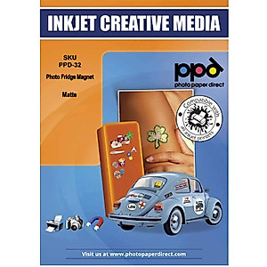 PPD Printable Inkjet Magnetic Sheets Matte Finish Premium 11mil Thick Photo Paper Quality, Instant Dry and Water-Resistant 8.5x11 x 5 Sheets (PPD-32-5)