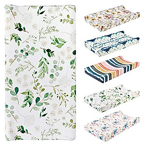Changing Pad Cover Stroller Mattress Sheet Knitted Soft Breathable Printed Mattress Nursing Table Changing Cover Suitable for Baby Girls and Boys Standard Upholstered