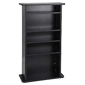 HomGarden 5-Tier Media Storage Cabinet Adjustable Bookcases DIY Multifunctional Shelf Display Rack Organizer Tower for CDs, Books, Video Games, Arts