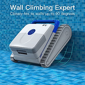 AIRROBO PC100 Cordless Robotic Pool Cleaner, Wall Climbing Pool Vacuum for Inground Pools and Above Ground Pools, clean Pool's Floor, Wall, Waterline,Lasts 120Mins, Smart Navigation and parking system