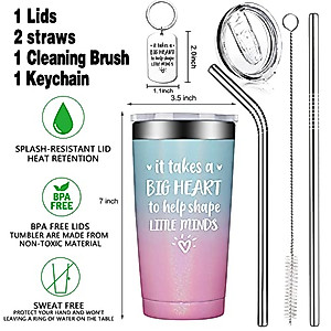 BIRGILT Teacher Appreciation Gifts - Thank You Gifts for Teacher from Student - Teacher Gifts for Women - Funny End of the Year Birthday Christmas Gifts for Teachers - 20oz Coffee Teacher Tumbler