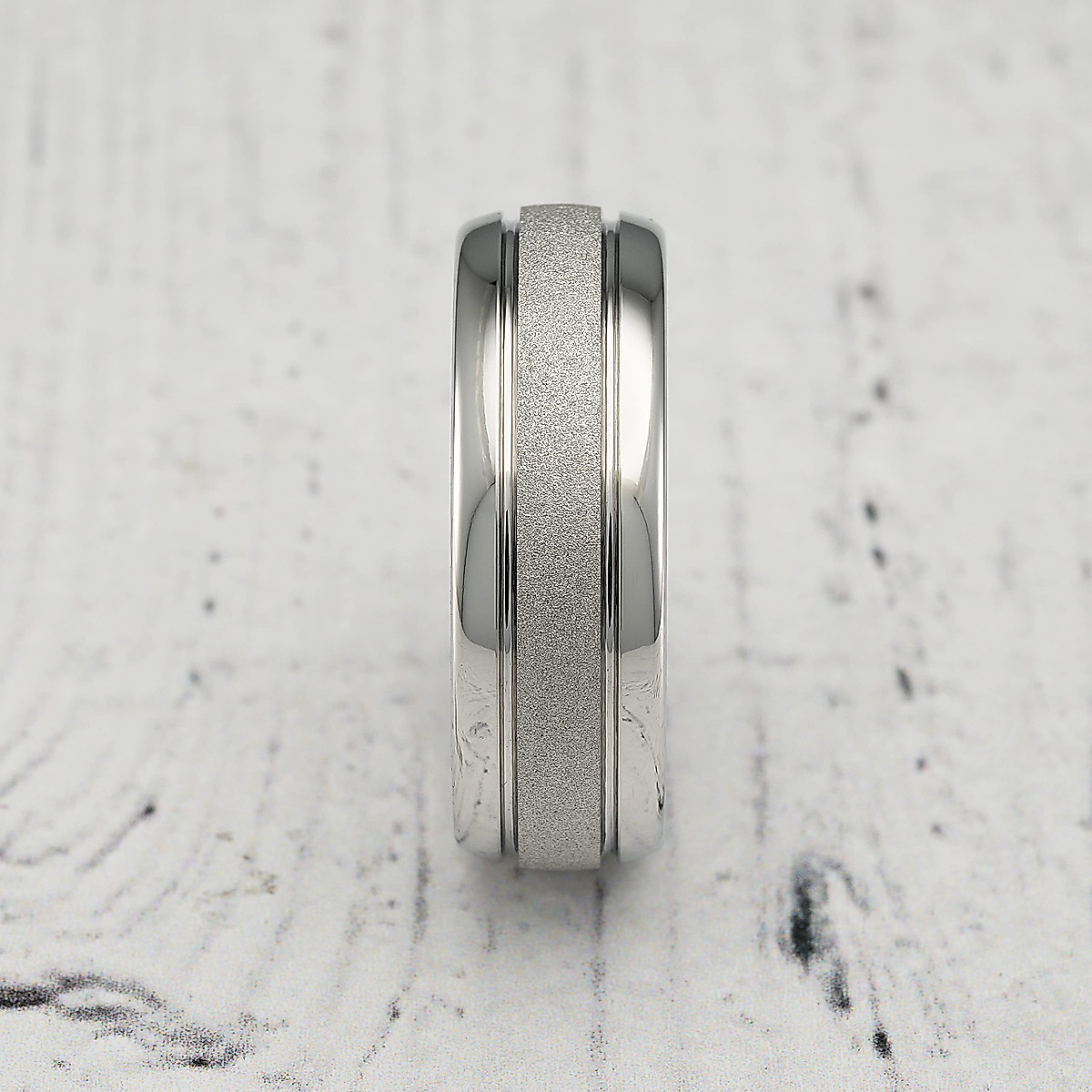 100S JEWELRY White Gold Tungsten Rings For Men Women Wedding Band SandBlasted Finish Dome Edge Sizes 6-16 (Custom Text Engraving, 9)