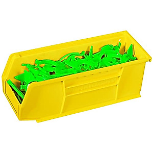 Akro-Mils 30224 AkroBins Plastic Hanging Stackable Storage Organizer Bin, 11-Inch x 4-Inch x 4-Inch, Yellow, 12-Pack