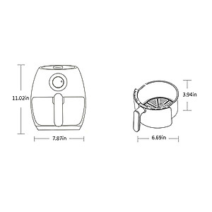 Household Air Fryer 1000W Office Mini Small Capacity Multifunction Oilless French Fries Electric Fryer Kitchen Non Stick Oven Automatic Power Off 2.2L