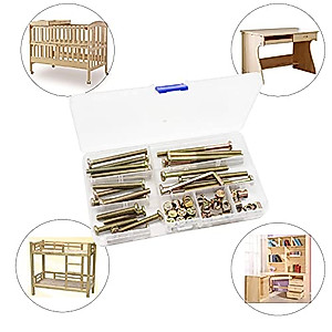 Baby Bed Crib Screws Hardware Replacement Kit, cSeao 25-Set M6x40mm/ 50mm/ 60mm/ 70mm/ 80mm Hex Drive Socket Cap Screws Barrel Nuts Assortment Kit for Beds Headboards Chairs Furniture