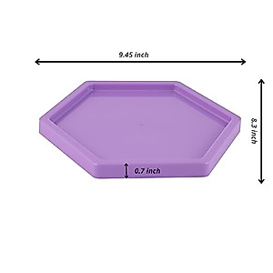 Decorative Tray Hexagonal Serving Dishes Platters for Serving Food Trays for Party Buffet (Lilac)