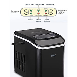 Ice Makers Countertop, 26lbs in 24 Hours, 9 Ice Cubes Ready in 7 Mins, Self-Cleaning Electric Ice Making Machine with Ice Scoop and Basket, L&S Bullet Sizes for Home Party Office Bar Camping