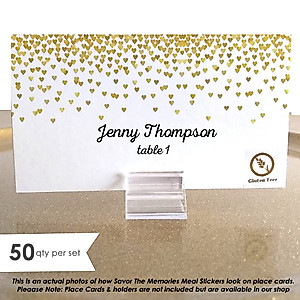Duck Food Choice Stickers for Place Cards- Meal Stickers (Clear with Black Icon) by Savor The Memories