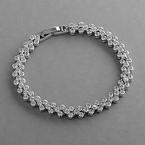 Mariell 6" Cubic Zirconia Wedding, Bridal or Prom CZ Tennis Bracelet, Petite Size for Smaller Wrist.