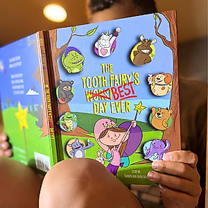 The Tooth Brigade Book and OBI Dog Tooth Fairy Pillow Bundle, Interactive Set Includes 8" Plush Toy with Lost Tooth Pocket and The Tooth Fairy's Best Day Ever! Hardcover Book