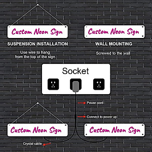 Custom Neon Signs,Personalized Dimmable LED Neon Signs for Family Birthday Bar Wedding Party Night Light&Company Logo or Business Signs, Birthday Gift Name Neon Lights