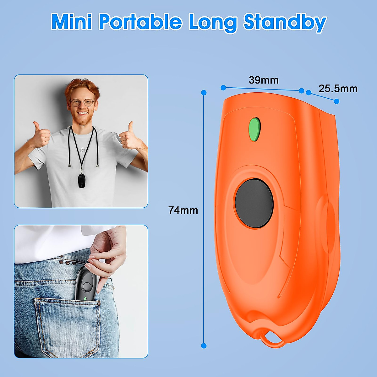 Symcode Bluetooth Barcode Scanner Mini 1D Small Portable Barcode Scanner 3-in-1 Bluetooth & 2.4G Wireless & USB Wired Barcode Scanner with Android,iOS,Computers,Windows