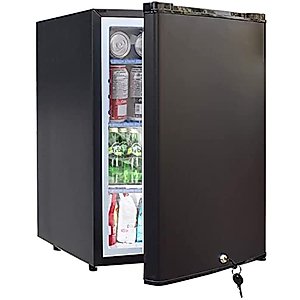 SMETA 12v Refrigerator Camper Fridge Semi Truck Refrigerator Mini Commercial DC Car 110V 1.6 Cu.Ft Compact Refrigerator with Reversible Door Lock Key, Beverage Cooler Refrigerador Para Truck, Black
