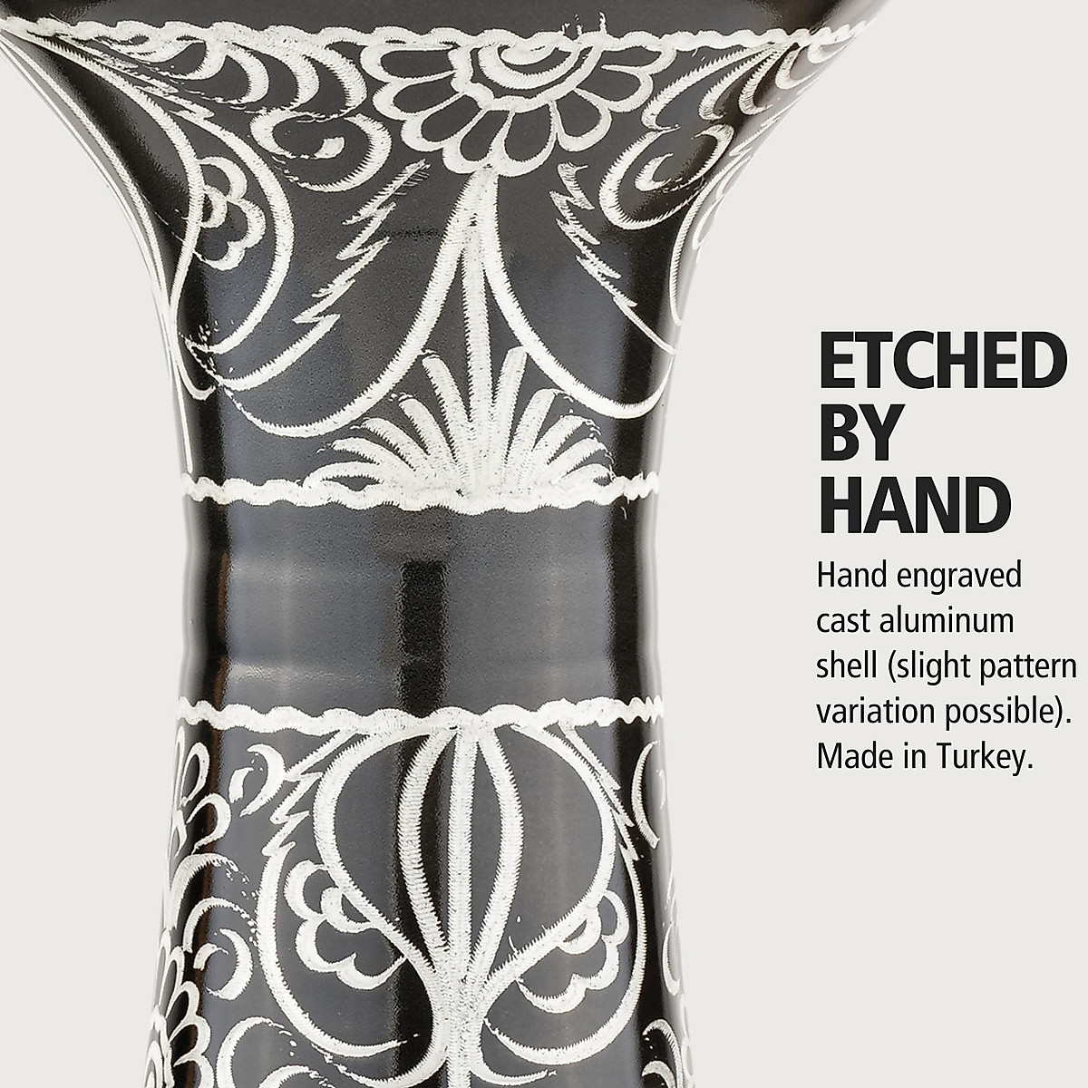 Meinl Percussion Darbuka Egyptian Goblet Drum, Hand Engraved — Made in Turkey — Synthetic Head, 2-Year Warranty (HE-122)