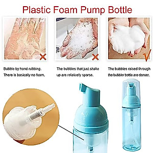 LXIANGN 4Pcs Foaming Dispenser Bottle Travel Refillable Lash Shampoo Bottles Empty Spray Containers Cosmetics Cleaning Foam Pump Bottle, 60 ml/2 oz(Green)