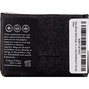 Raw African Black Soap, 100% All Natural by Raw Apothecary- Fair Trade Certified, Cruelty Free, Organic and Unrefined (1 Pound)