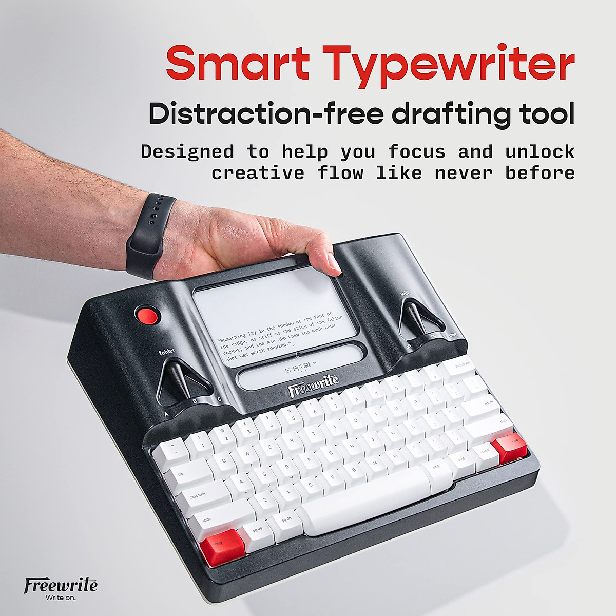 Freewrite Smart Typewriter 3rd Gen, Distraction-Free Writing Tool with Frontlit E Ink Display, Mechanical Keyboard, and Wi-Fi Cloud Syncing