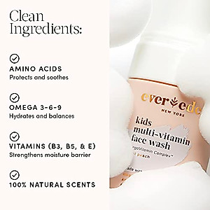 Evereden Kids Face Wash: Cool Peach, 3.4 fl oz. | Plant Based and Natural Kids Skin Care | Non-toxic and Organic Ingredients | Multi-Vitamin Skin Care for Kids