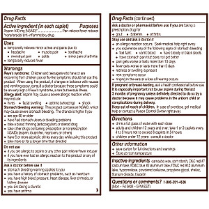 Bayer Extra Strength Aspirin 500 mg Coated Tablets, Pain Reliever and Fever Reducer, 100 Count (Packaging May Vary)