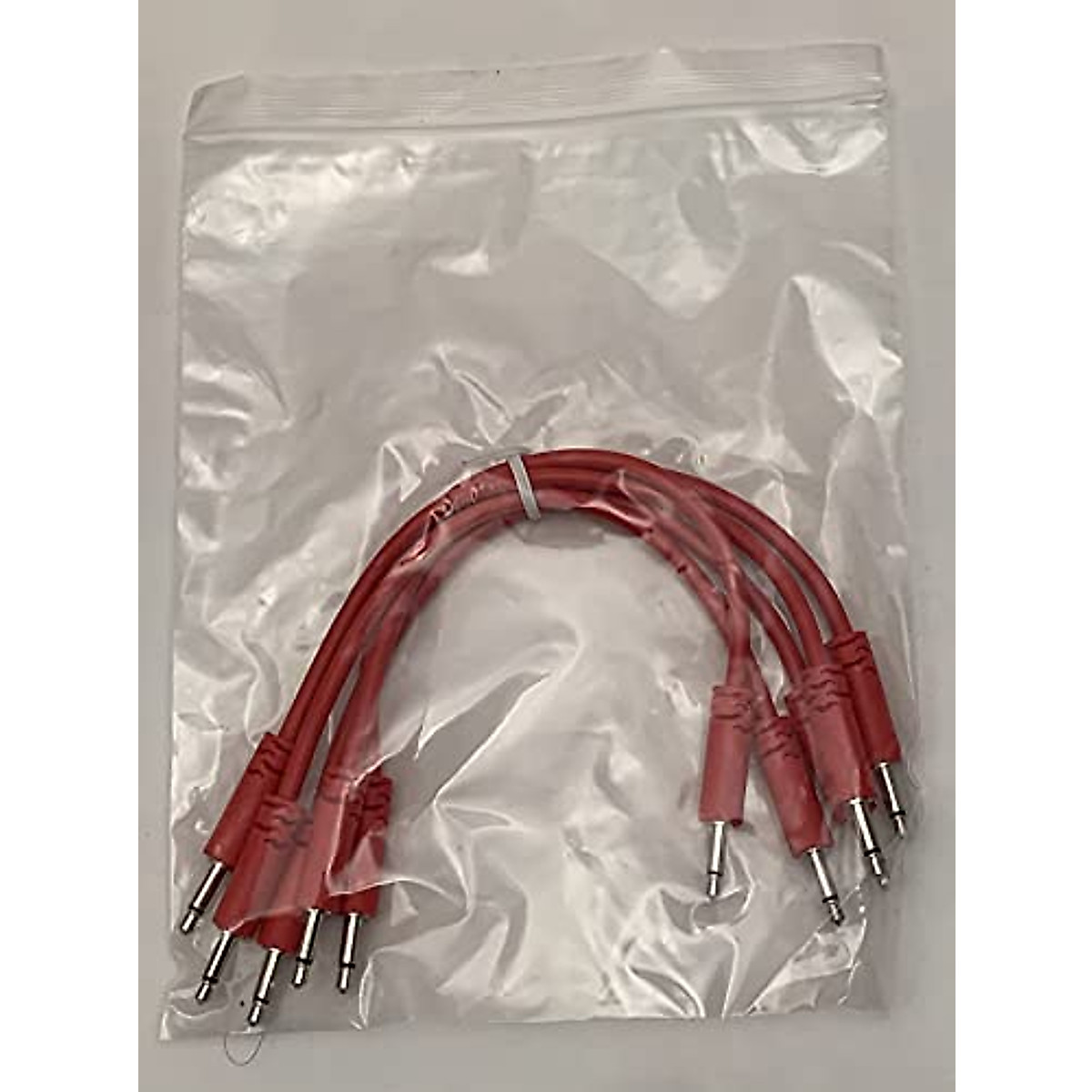 Luigis Modular Supply Spaghetti Eurorack Patch Cables - Package of 5 Red Cables, 6 (15 cm)