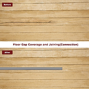 Floor Transition Strip Floor Cover Strips 1.96" Wide Self Adhesive Flooring Transitions Laminate Floor Strip Vinyl Floor Flat Divider Strip (3.28 FT, Gray)