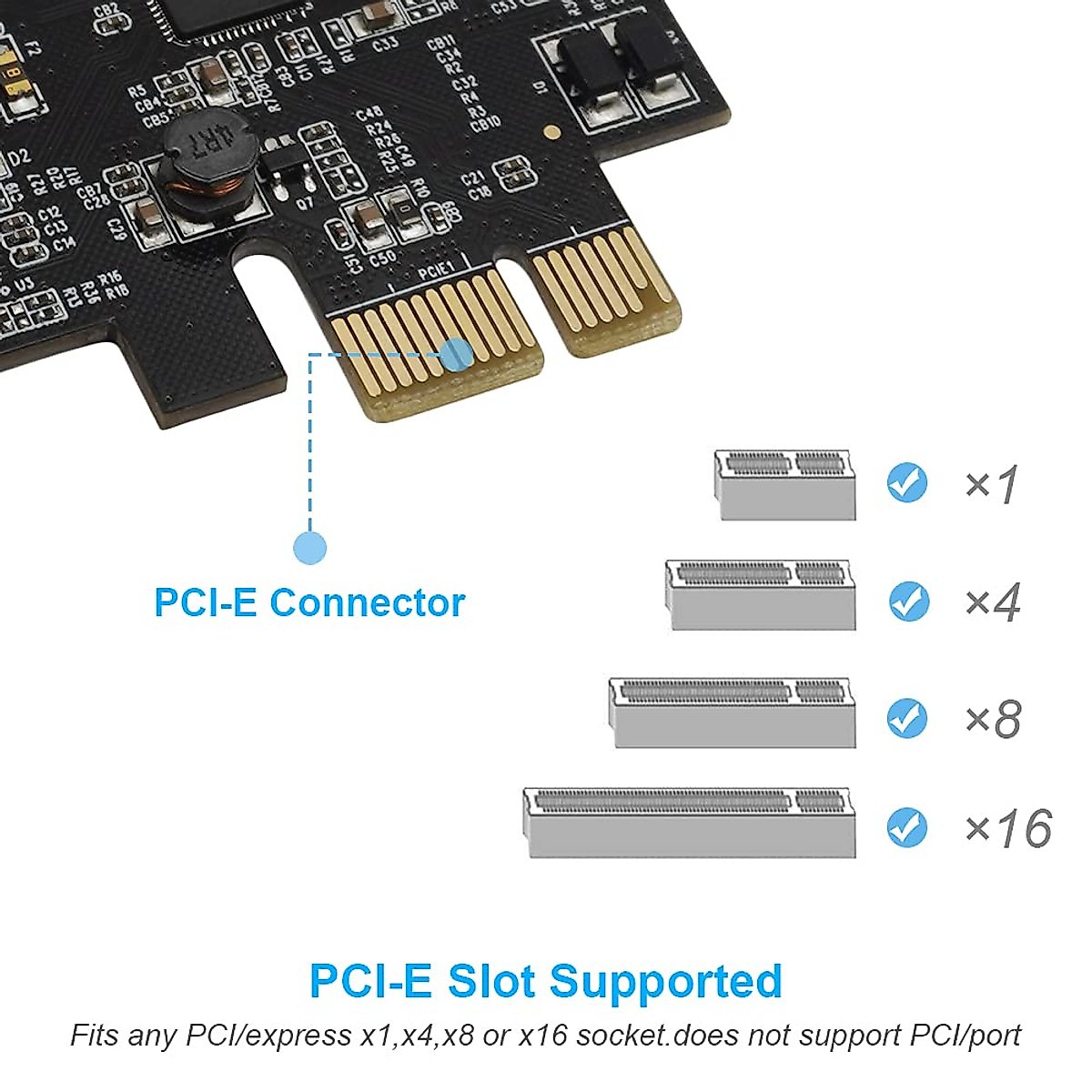 PCI-E to USB 3.0 4 Ports(1 X USB-C - 3 X USB-A) Expansion Card, PCI Express USB Add in Expansion Card, Internal USB3 Hub for Desktop PC Host Card Support Windows 10/8/7/XP and MAC OS 10.8.2 Above